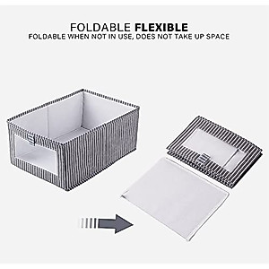 VincentLulu Storage Basket Bins Large foldable Closet Organizers Storage Box with Handles ，Cubes Organizer for Shelf （2-Pack）.