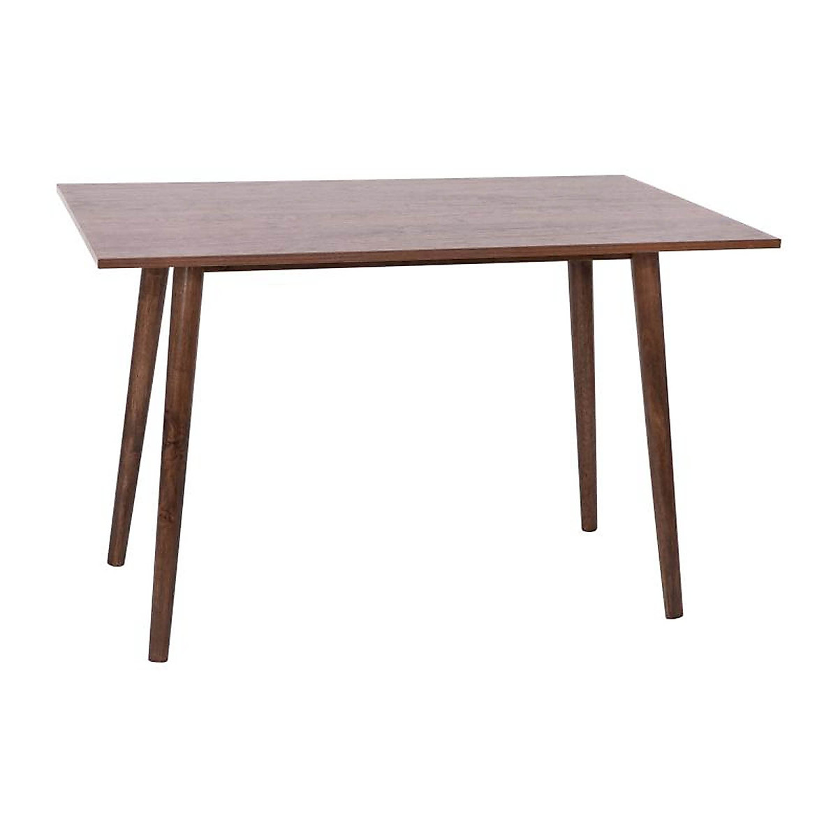 Flash Furniture Hatfield Mid-Century Modern Dining Table - Dark Walnut Engineered Wood Kitchen Table - 47 Inches - Tapered Wood Legs - Seats up to 4 Adults