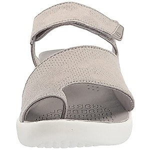 BZees Womens Carry On Slide Sandal Silver Smoke Camo Print 7.5 M