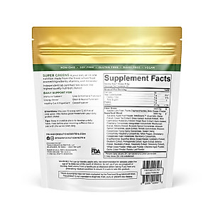 Super Greens Superfood Green Juice Powder - Immune & Energy Support | Made with Natural Ingredients | Detoxifying & Alkalizing Minerals - Spirulina, Chlorella, Wheatgrass, Spinach, Alfalfa & More (1)