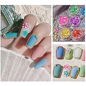 EDFBUYKRS 10PCS Nail Set,Glow in The Dark Glitter Luminous Nail Glitter Chunky Glitter Craft 10 Colors Fluorescent Nail…