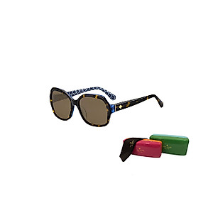 Kate Spade New York Amberlynn/S 02VM/SP 57MM Havana Pattern/Bronze Polarized Square Sunglasses for Women + BUNDLE with Designer iWear Eyewear Kit