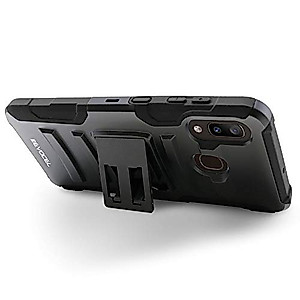 Evocel Galaxy A20 Case with HD Screen Protector and Belt Clip Holster for Samsung Galaxy A20, Black