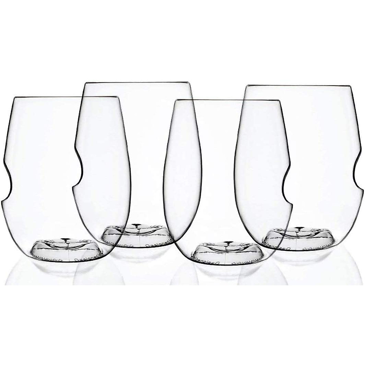 govino Go Anywhere Wine Glasses | Dishwasher Safe, Flexible, Shatterproof, and Recyclable | 16 oz. Each | Set of 4.