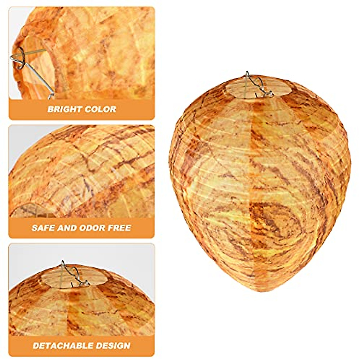 Hanging Fake Wasp Nest Wasp Nest Decoy Natural Wasp Friendly Hornets Nest Lantern for Garden Yard Outdoor