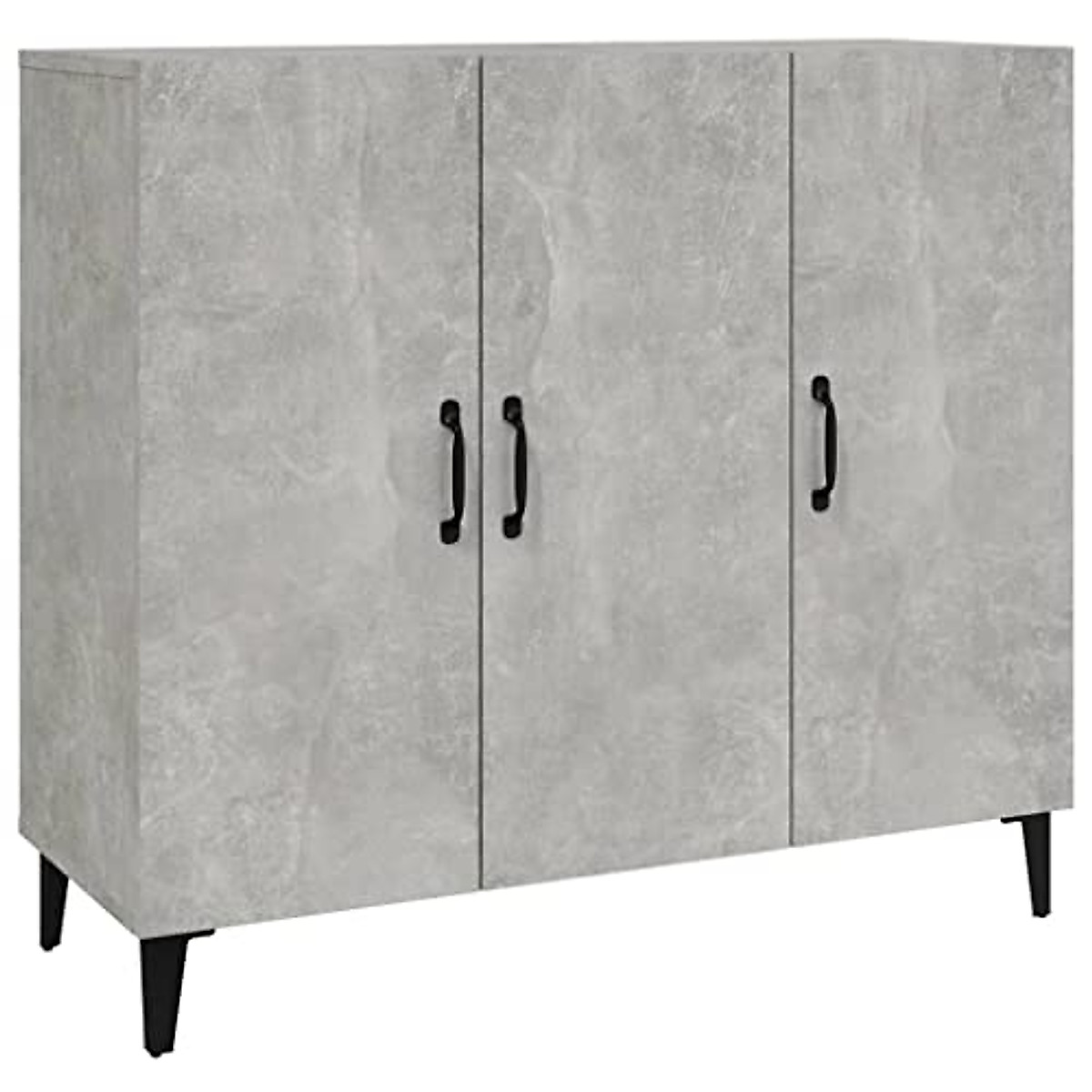 loibinfen Sideboard Buffet Server Storage Cabinet with Doors, Console Table Home Kitchen Sideboard with Black Megal Legs, Dining Room Furniture Entryway Cupboard, Concrete Gray 35.4"x13.4"x31.5" -AA