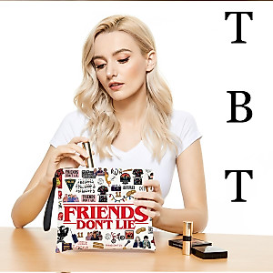 Funny TV Show Merchandise Make Up Bag Cosmetic Bag for Women Halloween Friendship Horror Birthday Christmas Graduation Gift Idea for Friends Sisters