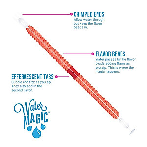 Water Magic Immune Defense Water Flavoring Straws - 1 Box of 7 Mega Orange Flavored Water Straws