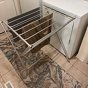 TOTES BABIES Premium Aluminum Foldable Laundry Rack for Air Drying Clothing, Towels and Linens, Easy Assembly, Energy Saving, 12 Rails, Conveniently 36 Inches Tall