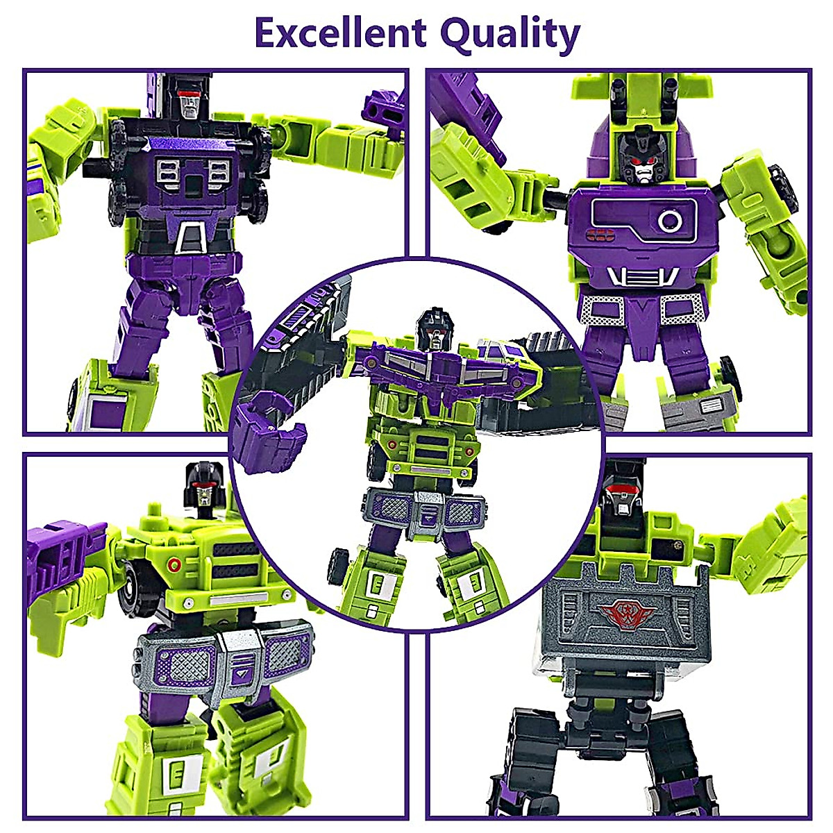 SU KE DA GT Engineering Green Alloy Combiner 6 in 1 Construction Vehicles into Car Truck Bucket Loader Model for Boys & Girls 25cm, SU KE DA-002