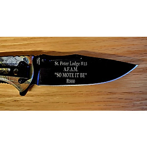 Hattricks Goodimpression Masonic Personalized Engraved Folding Knife 3D Masonic Symbols