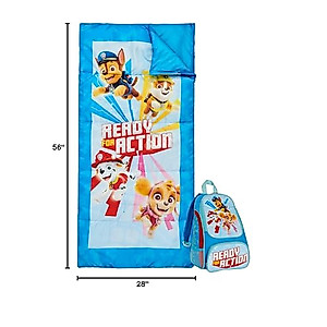 Exxel Outdoors Paw Patrol Backpack and Sleeping Bag Set – Paw Patrol Kids Indoor/Outdoor Kit, 2 Piece Set, Multi, (N-2PC21PAW)