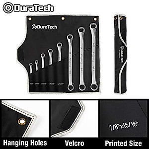 DURATECH 50-Degree Offset Wrench Set, SAE, Double Box End Wrench Set, 8-Piece, 1/4'' to 1-1/4'', 12 Point, CR-V Steel, with Easy Hang Rolling Pouch