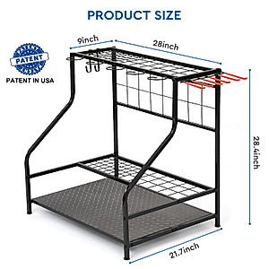 WEYIMILA Garden Tool Organizer for Garage, Yard Tool Storage, Garden Tool Rack, for Shed Home Outdoor, Up to 58 Long-Handled Tools, Garden Tool Stand, Heavy Duty Steel, Black