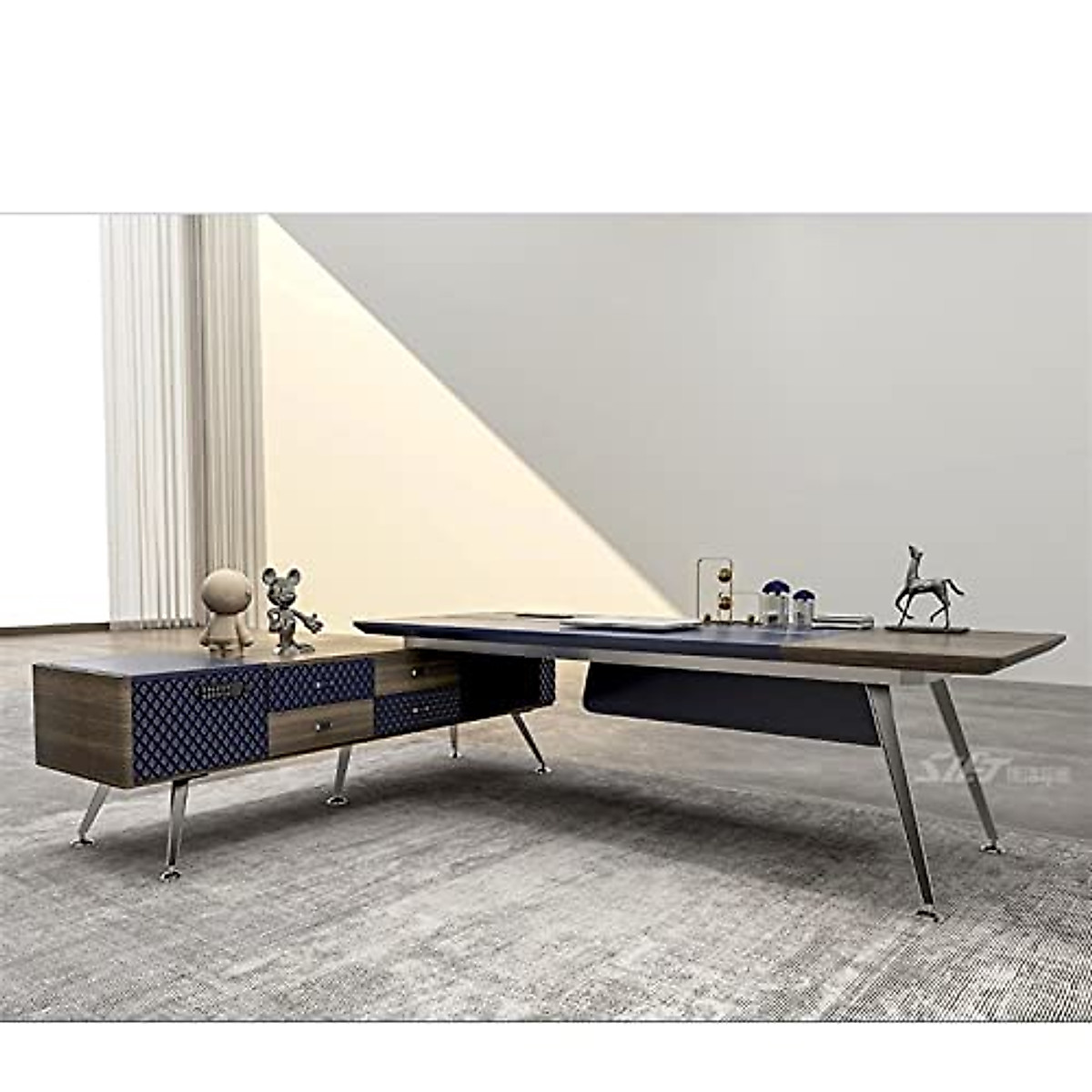 REMYS Desk Boss Office Desk and Chair Combination Manager Table President Table Supervisor Table Simple Executive Desk