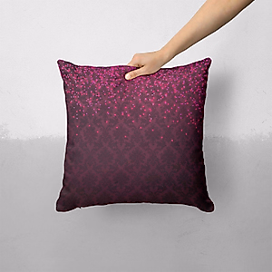 iiRov Burgandy Falling Micro Hearts - Custom Decorative Home Decor Indoor or Outdoor Throw Pillow Cover for Sofa, Bed or Couch Cushion (Pillow CASE Cover ONLY)