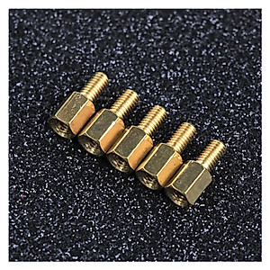 TYFZ Screw kit 30Pcs M3 Computer Golden Motherboard Riser+Silver Screws + Red Washers Strong and Sturdy (Color : White)