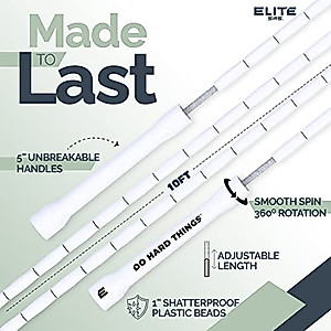 Elite SRS; Do Hard Things, Beaded Jump Rope - Adjustable Jump Ropes for Fitness with Unbreakable Handles and Shatterproof Beads - Perfection Addition to Your Exercise Equipment