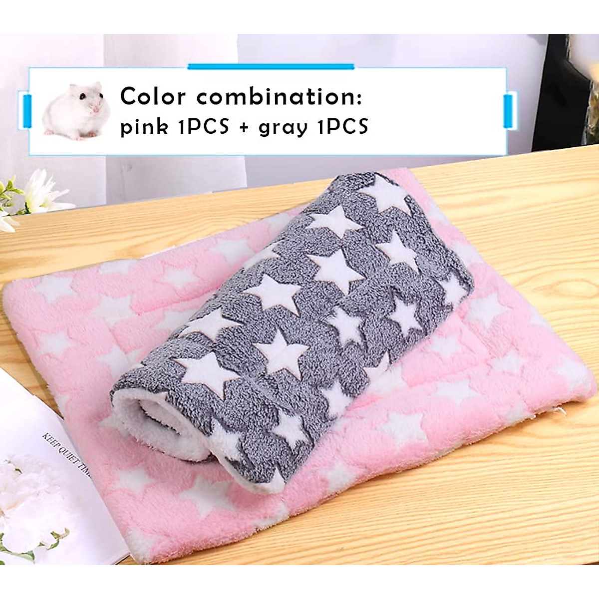 Pet Mattress Supplies Guinea Pig Hedgehog Squirrel Hamster Squirrel Bread Dragon Ferret Puppy Kitten Rabbit Bed mat (Pink)