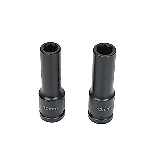 TYFYB 35pcs 1/2 Inch Drive Deep Impact Socket Tool Set Metric Garage Workshop Tools,Heavy Duty Impact Socket Set with Portable Case, Red