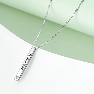 AXELUNA 925 Sterling Silver She Believed She Could So She Did Bar Necklace Jewelry Inspirational Gifts for Women