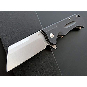 Eafengrow Outdoor Knives D2 Blade and Black G10 Handle,Pocket Knife Withe Clip EDC Multi Tool Pocket Knife (EF227-black)