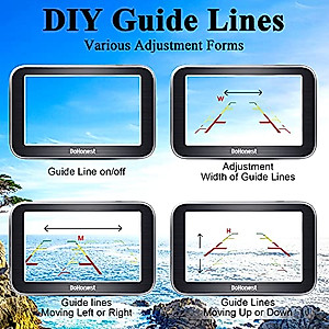 DoHonest Wireless Backup Camera HD 1080P 5“ Split Screen Monitor System for Truck Car Camper Small RV Bluetooth Rear View Cam 2.4G Stable Digital Signal Two Channels Night Vision Waterproof V25