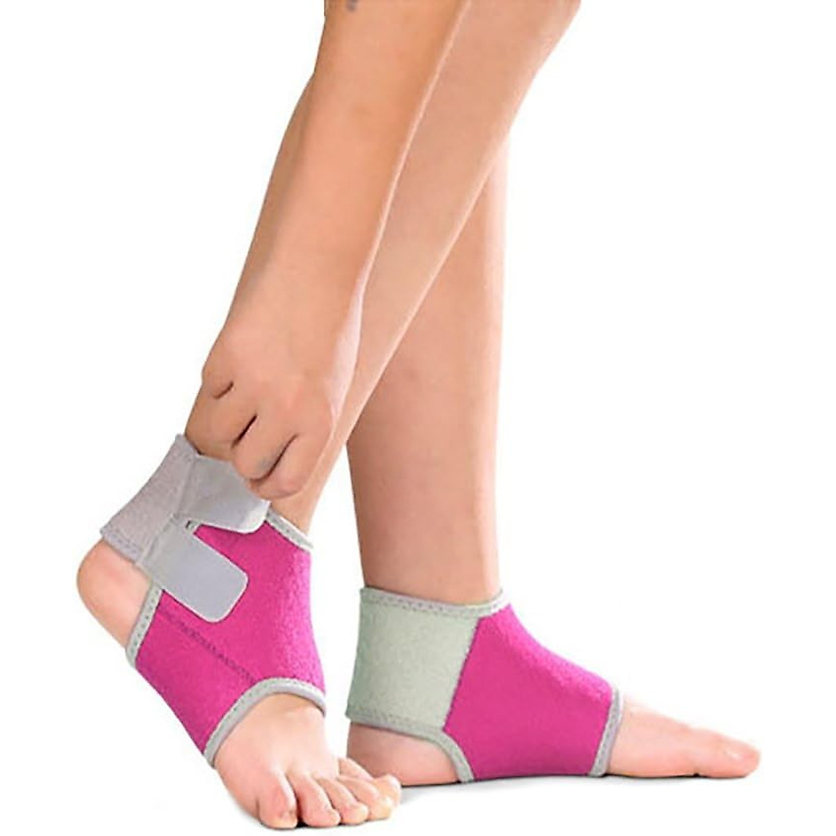 Sport Unisex Child Ankle Brace, Fitness Adjustable Breathable Non Slip Sleeve Double Hook Loop Compression Ankle Support Wraps for Sport, Ankle Sprain, Injury Recovery