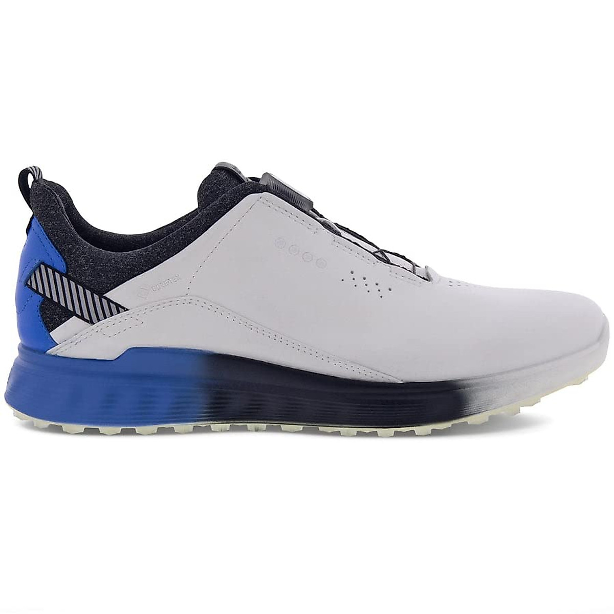 ECCO Men's S-Three BOA Gore-TEX Waterproof Hybrid Golf Shoe, White/Regatta, 12-12.5