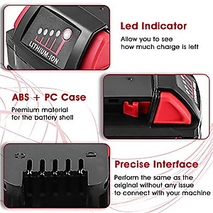 【Upgraded to 6000mAh】Replacement Lithium Battery for Milwaukee M18 Battery for Milwaukee 18V Battery 48-11-1815 48-11-1820 48-11-1828 48-11-1850 Compatible with Milwaukee 18V Cordless Power Tools