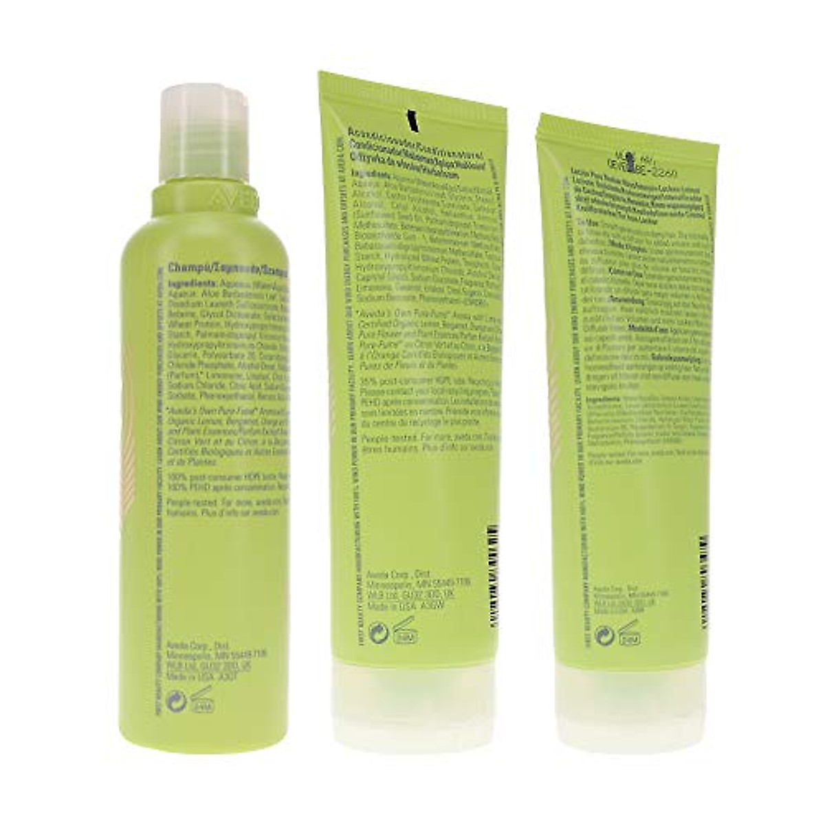 Aveda Be Curly Shampoo 8.5 Oz, Conditioner 6.7 Oz & Curl Enhancer 6.7 Oz
