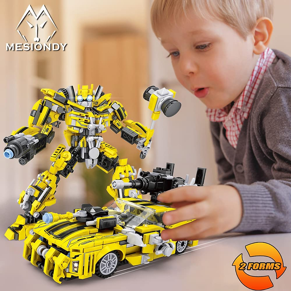Mesiondy Robot Building Toy Set, 2 in 1 Transforming Robot Building Kit, Construction Truck Blocks Toys for Boys Age 6 7 8 9 10+ Year Old…