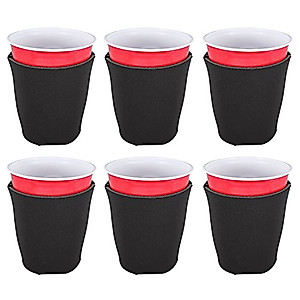 Blank Foam Party Cup Coolie (6 Pack, Black)