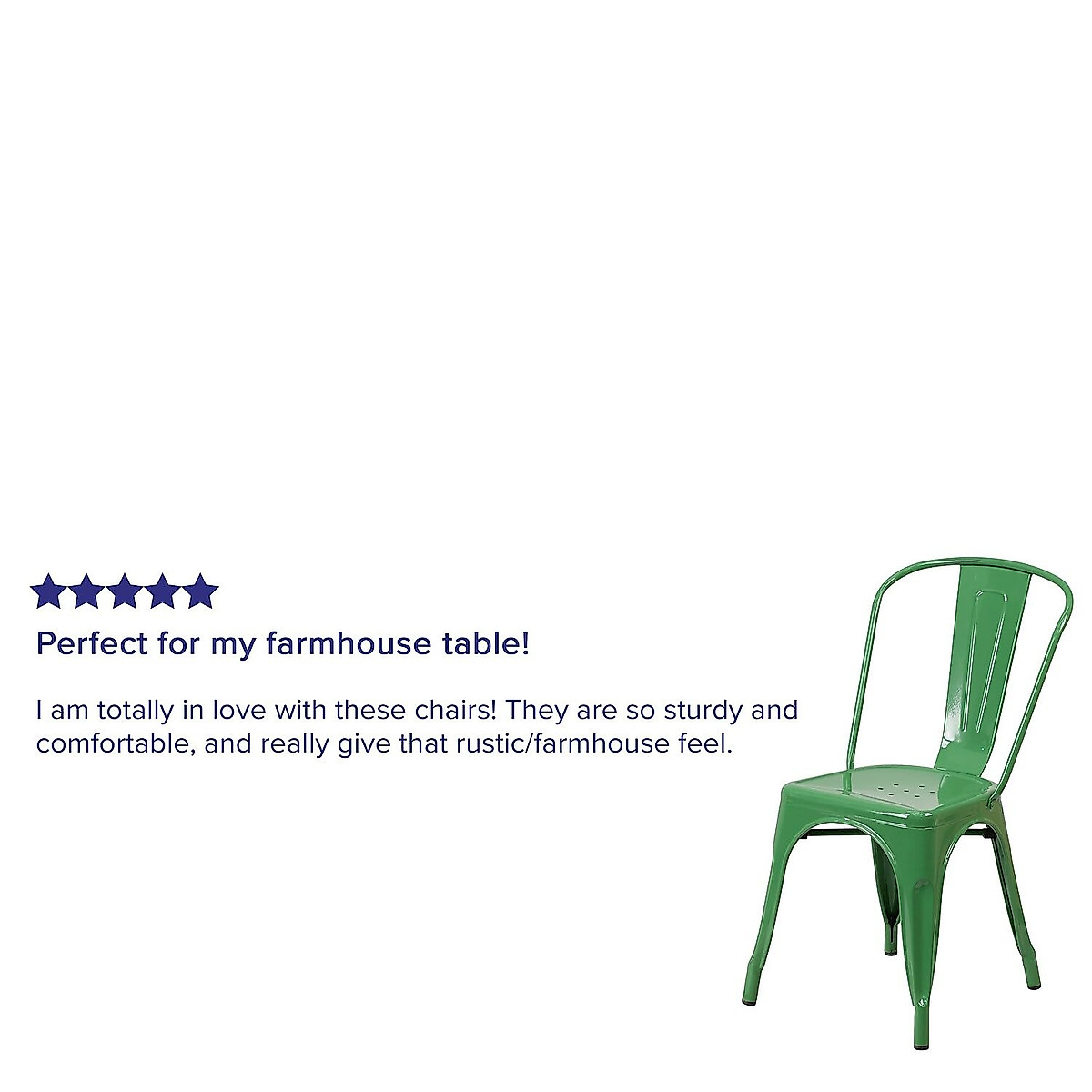 Flash Furniture Luke Commercial Grade 4 Pack Green Metal Indoor-Outdoor Stackable Chair