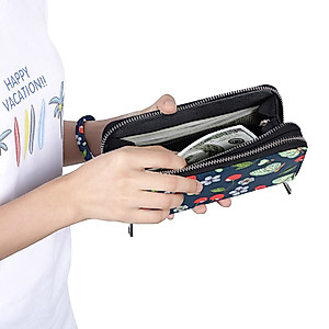 Abberry Double Zipper Wristlet Wallet Long Clutch Purse Cellphone Wallet for Women (Cherry)