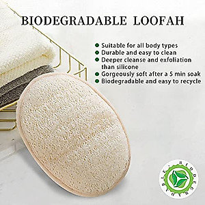 Natural Loofah Sponge Exfoliating Body Scrubber for Shower,Zenidoo Bath Shower Loofa Sponge for Women and Men,Made with Eco-Friendly and Biodegradable Luffa Pads,Large Size(2 Pack)