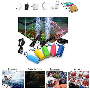 Ochine Aquarium Air Pump Portable Ultra Quiet Mini USB Oxygen Fish Air Pump Hydroponic Oxygen Mute Energy Saving Supplies with Accessories for Fish Tank