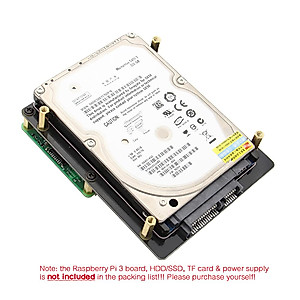 Geekworm X820 V3.0 2.5“ SATA HDD/SSD Storage Expansion Board, USB 3.0 Mobile Hard Disk Module for Raspberry Pi 3 B+/3B&2.5 Inch SATA HDD/SSD