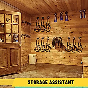 YUNFUTILEI Horse Tack Horse Bridle Rack Bridle Hooks for Tack Room - Metal Storage Hook for Horse Supplies（4 Counts）