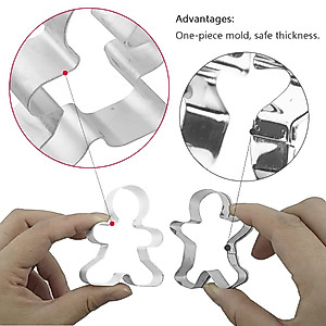 Saktopdeco 8 Counts Gingerbread Metal Cookie Cutter Small Christmas Gingerbread Man Shaped Decorative Cookie Cutters Set