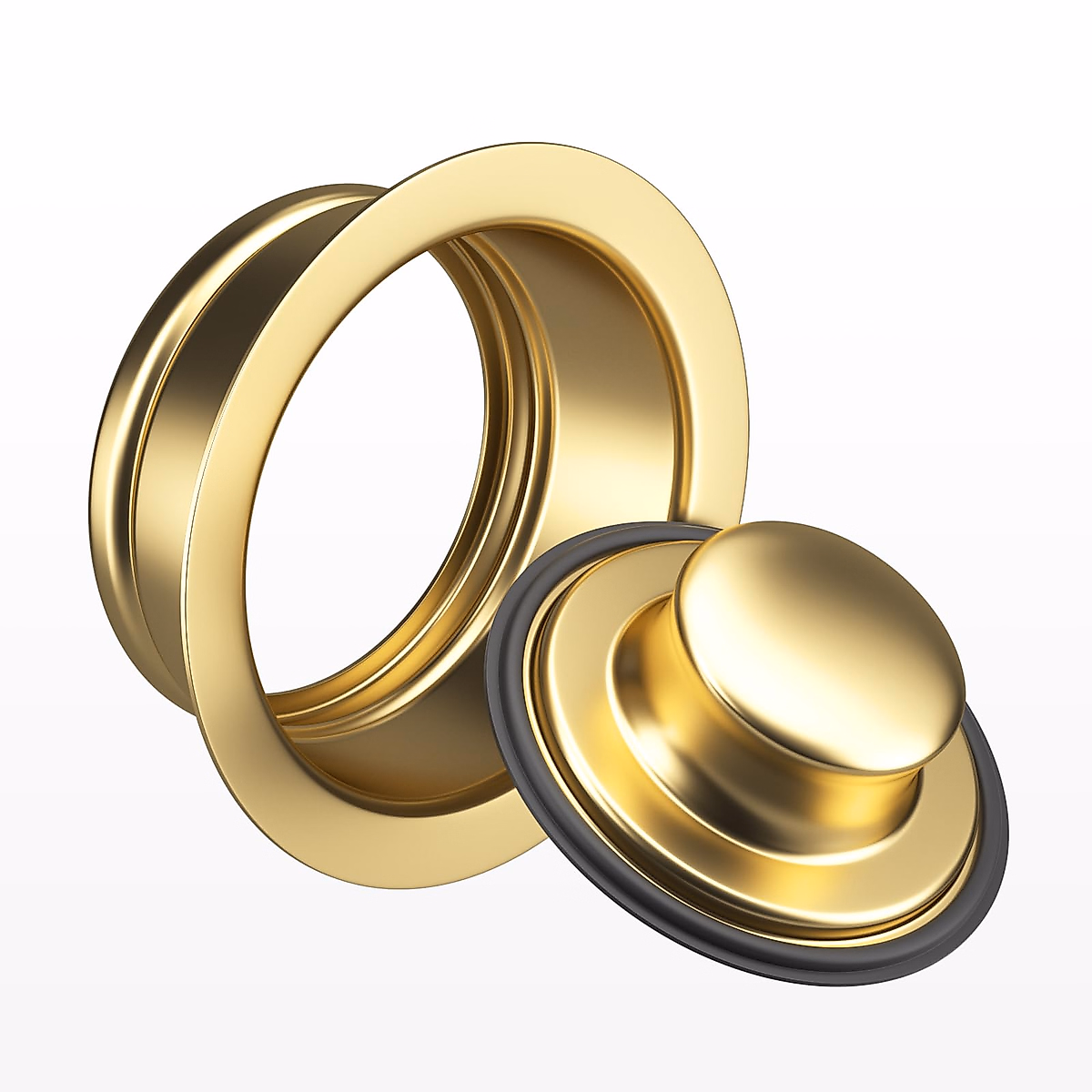 Kitchen Sink Garbage Disposal Flange and Sink Stopper,fit Stainless Steel 3-1/2 inch Standard Sink Drain Opening Kitchen Sink Replacement Accessories (Gold Bright)