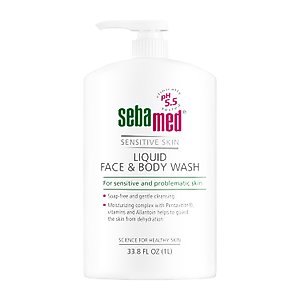 Sebamed Liquid Face and Body Wash For Sensitive Skin pH 5.5 Mild Gentle Hydrating Cleanser Hypoallergenic Dermatologist Recommended 33.8 Fluid Ounces (1 Liter) For Healthier Smoother Skin
