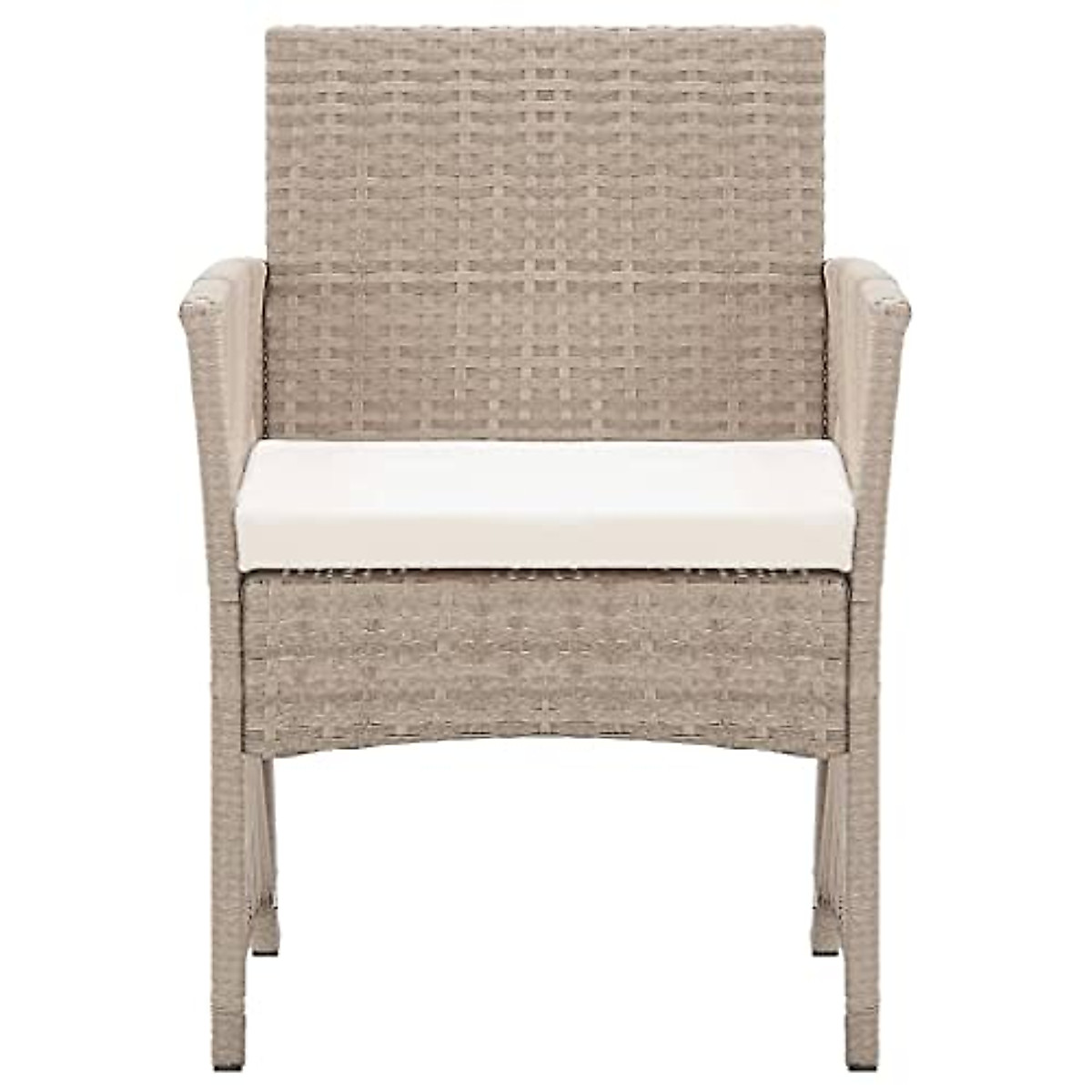 DGZLIIO Outdoor Dining Armchair, Garden Chairs, Patio Armchairs with Cushions 2 pcs Beige Poly Rattan Suitable for Terrace Garden Backyard Lawn Pool Water Surface.