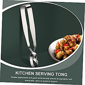 EXQUIMEUBLE Stainless Steel Snails Clip Barbecue Grill Tongs kitchen escargot utensil grilling tongs Stainless Steel Snail Tongs Food Clamp Cooking Tongs metal kitchen Tongs with lock sandwich