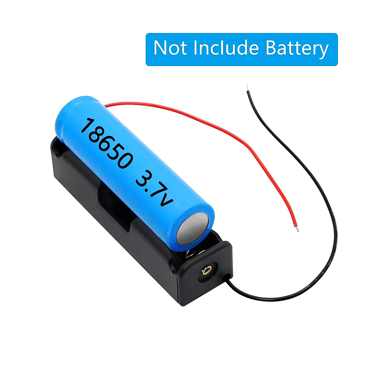 PNGKNYOCN 18650 Battery Clip 1 Slots 3.7V Plastic 18650 Battery Storage Box Case with Black and Red Wire Leads YOUCHENG for 18650 Battery with Connect Lead(5-Pack)