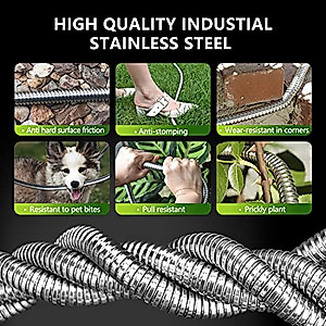Metal Short Garden Hose 6 ft, 8 ft, 12 ft Flexible Stainless Steel 15 ft, 30 ft, 50 ft Heavy Duty Flexible Water Hose (6FT)