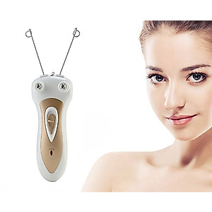 Electric Body Facial Hair Remover Pull Surface Device Defeatherer Cotton Thread Epilator Rechargeable Epilator Ladies Shaver (New Version White)