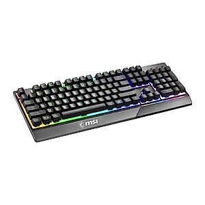 MSI Vigor GK30 FR Gaming Keyboard, USB, 104 Keys, Black, Modern, Ergonomic, Backlit RGB, Windows, macOS, Linux Compatible