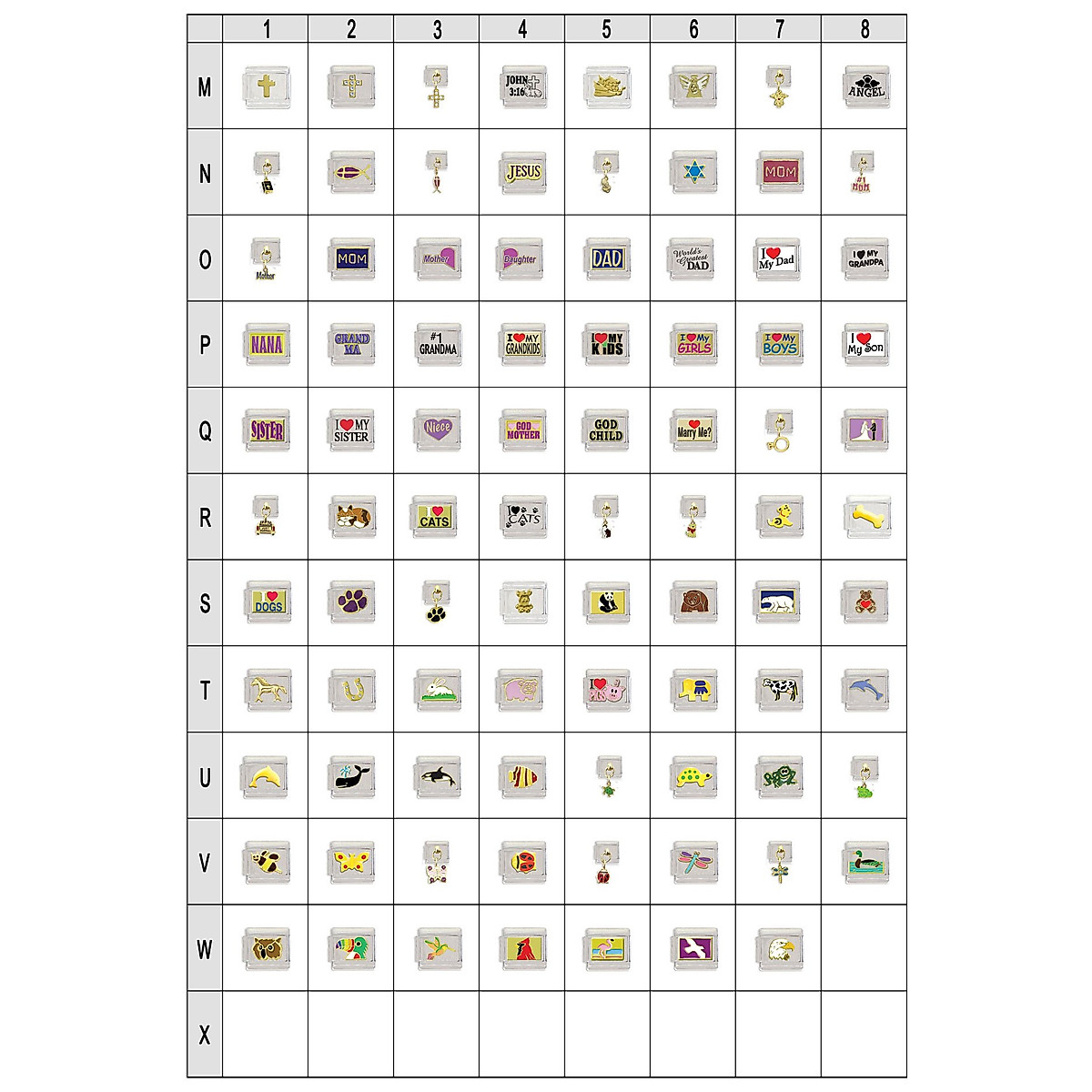 Clearly Charming Italian Charm Shiny Starter Bracelet with 8 Charms Bundle