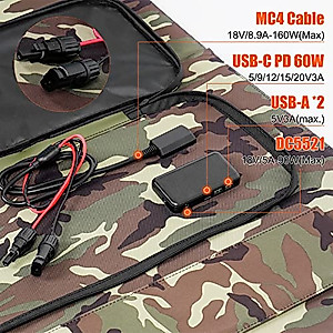 CROS Portable Solar Panel 200W 18V Foldable Solar Charger Kit Solar Generator with MC-4 Output for Phones RV Laptops Van Camping Off-Grid Outdoor Emergency